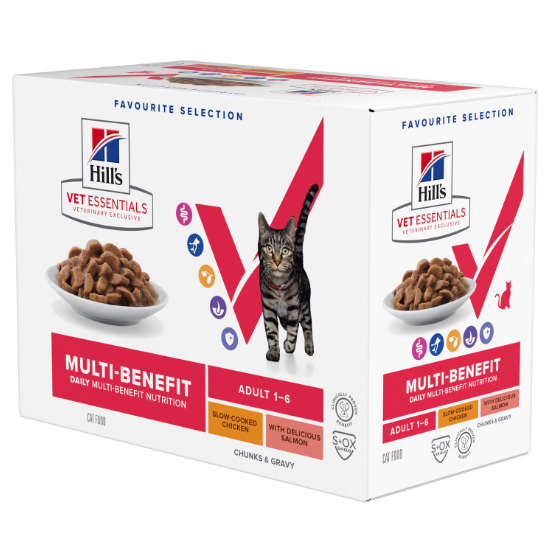Hill’s Vet Essentials Multi-Benefit Adult Cat Chicken Salmon Stew Mult