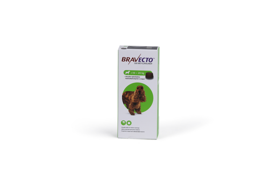 Bravecto 500 mg Chewable Tablets for Medium-Sized Dogs