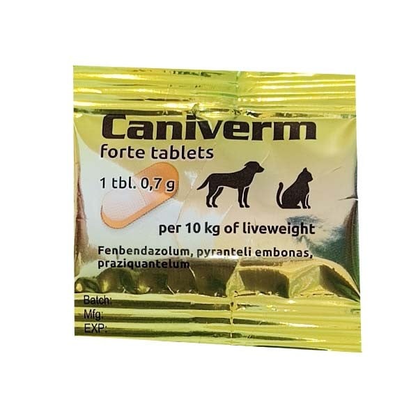 Caniverm pill for treatment and prevention of worms and parasites (for ...