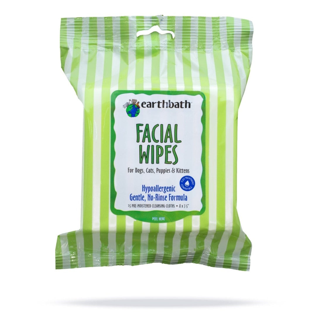 earthbath® Facial Wipes, Hypo-Allergenic Cucumber Melon for Dogs, Cats