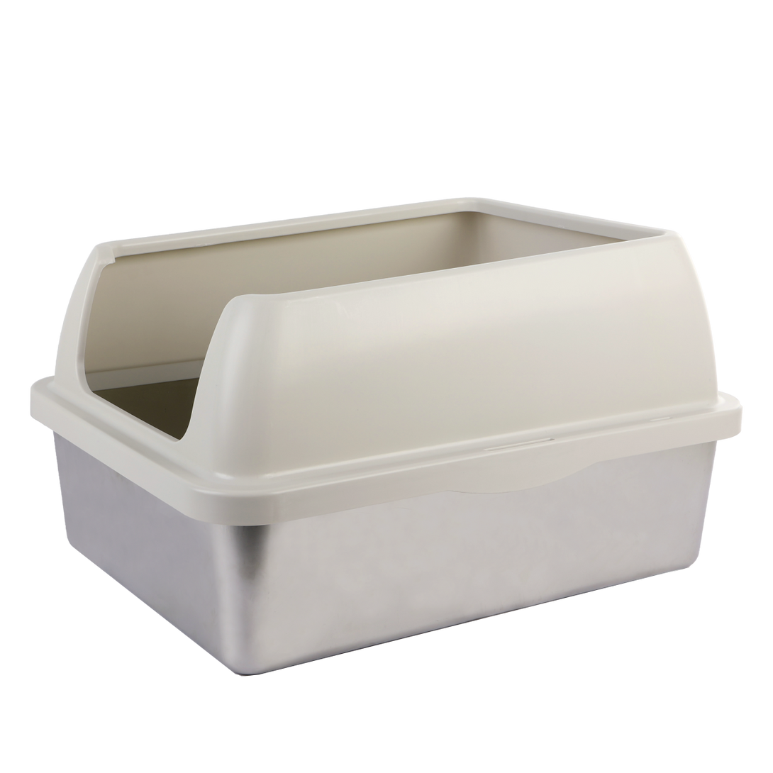 Go Fresh - Enclosed Stainless Steel Cat Litter Box Sand