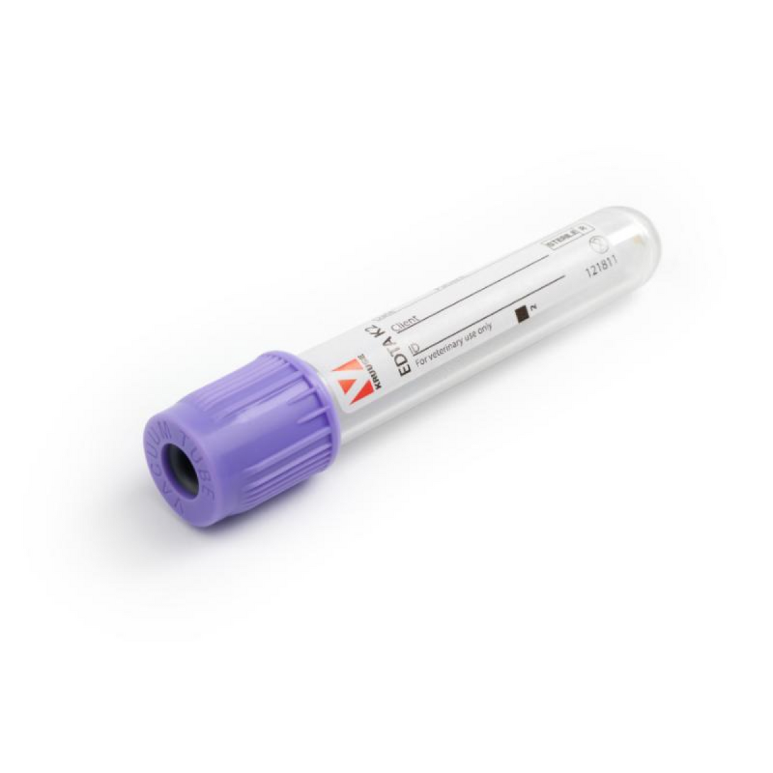 KRUUSE Blood Collection Tube, EDTA K2, 2 ml, plastic, 100/pk