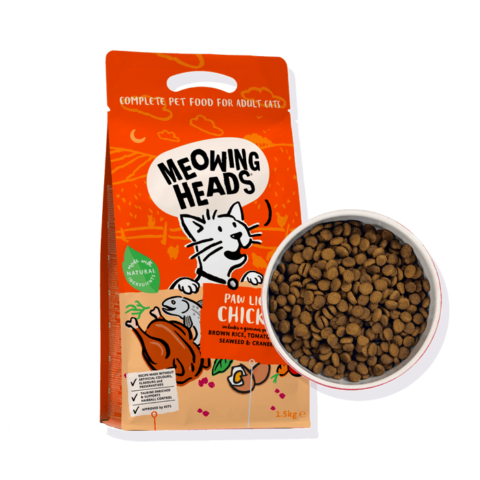 Meowing Heads Paw Lickin' Chicken Adult Dry Cat Food - 1.5kg