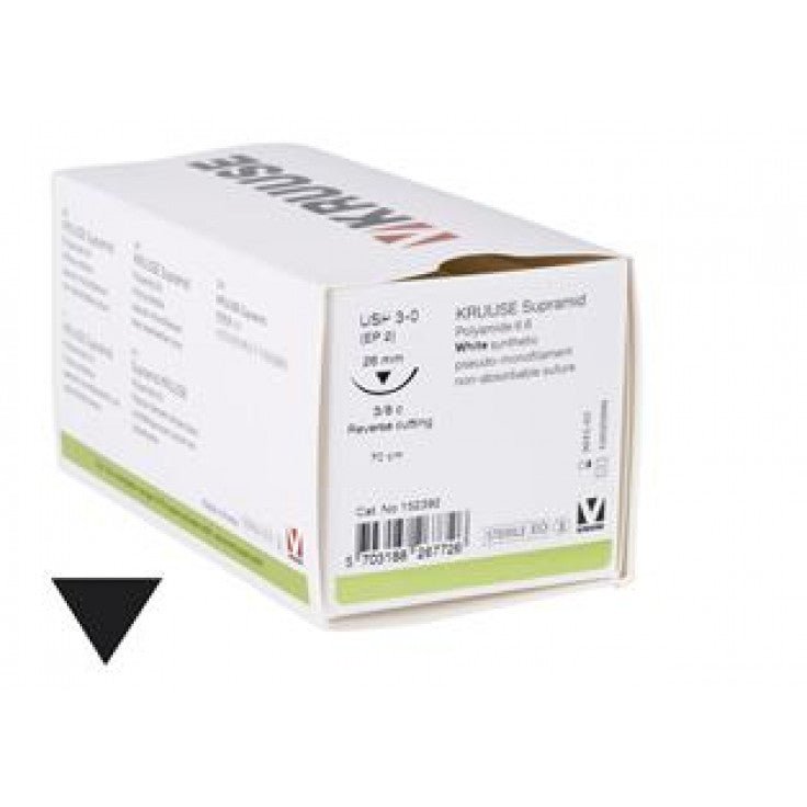 KRUUSE SUPRAMID SUTURE, USP 3-0, 70 CM, 3/8C RC NEEDLE: 26 MM,18/PK